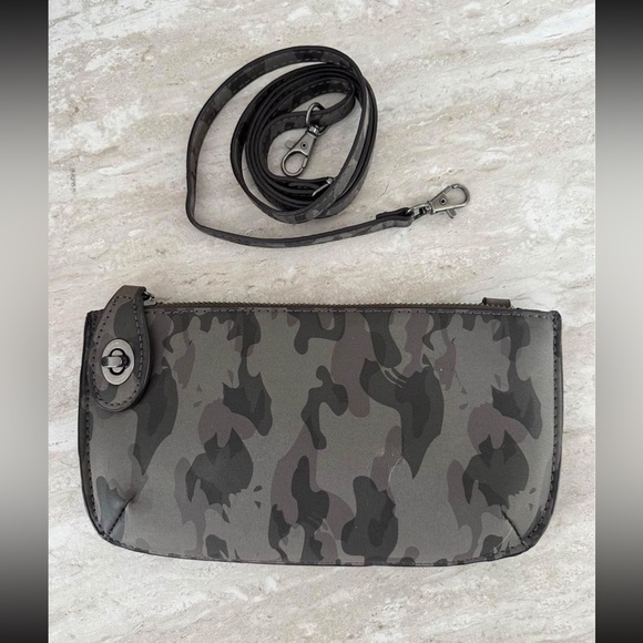 Joy Susan | Bags | Joy Susan Crossbody Wristlet Clutch Black Grey Camo ...